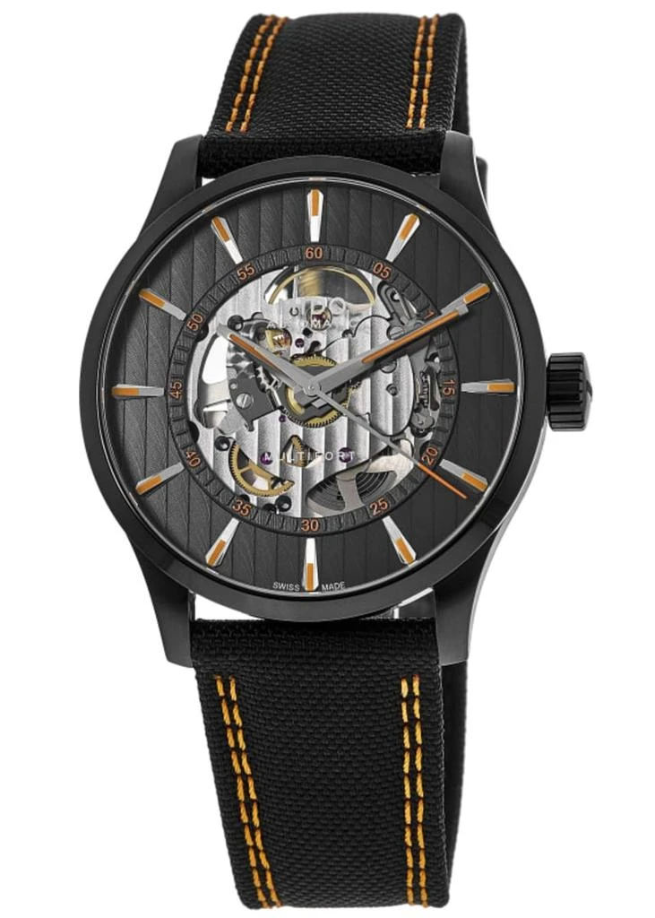 Mido Multifort Skeleton Vertigo Black Dial Fabric Strap Men's Watch ...