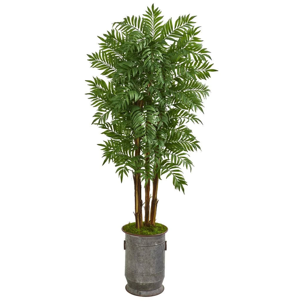 76" Parlour Palm Tree in Copper Trimmed Metal Planter – On Sale Now ...