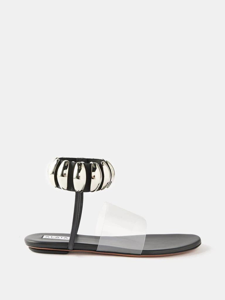 Alaïa Tribale bead-embellished leather flat sandals - Sandals - Free ...