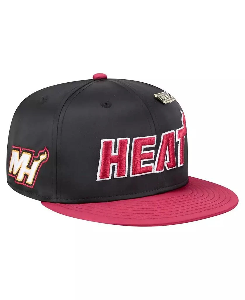 New Era Men's Black/Red Miami Heat Throwback Satin Vintage Pin Two-Tone ...