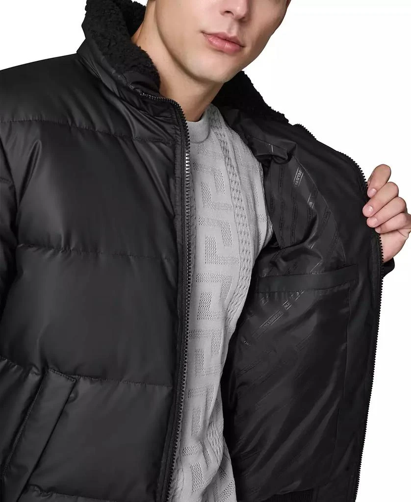 Shop Men's Sherpa Lined Stand Collar Puffer Jacket on Sale at ...