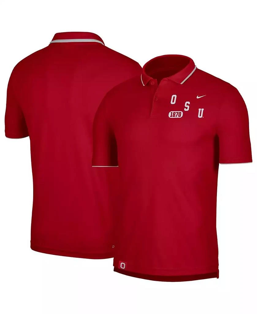 NIKE Men's Scarlet Ohio State Buckeyes Wordmark Performance Polo Shirt ...