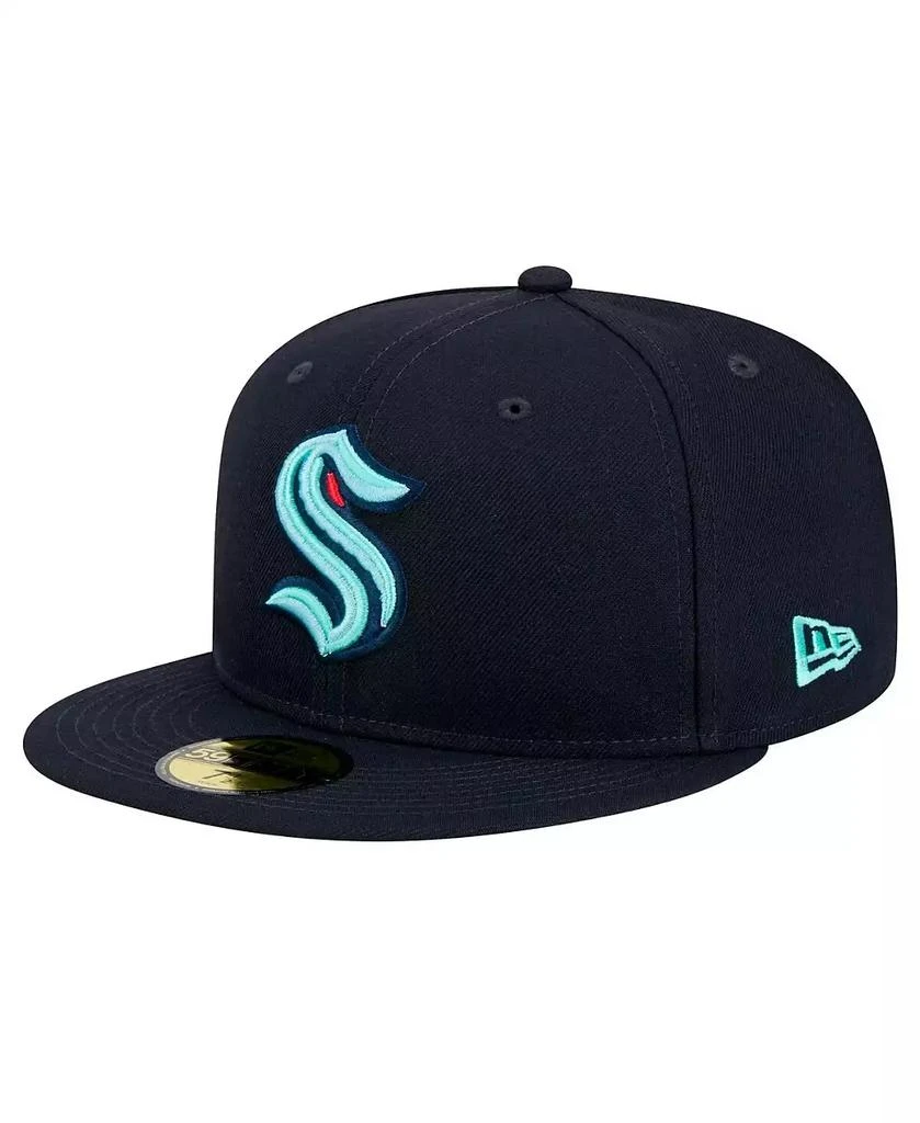 New Era Men's Deep Sea Blue Seattle Kraken Core 59FIFTY Fitted Hat ...