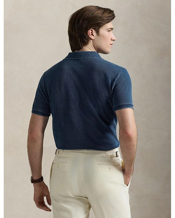 Shop Custom Slim Fit Indigo Mesh Polo Shirt on Sale at BeyondStyle ...