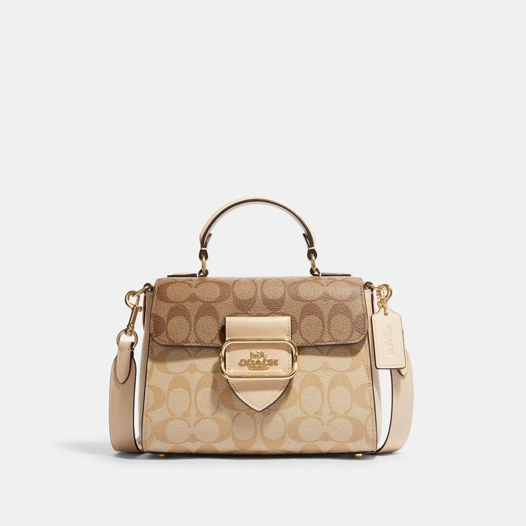 Coach Coach Outlet Morgan Top Handle Satchel In Blocked Signature ...