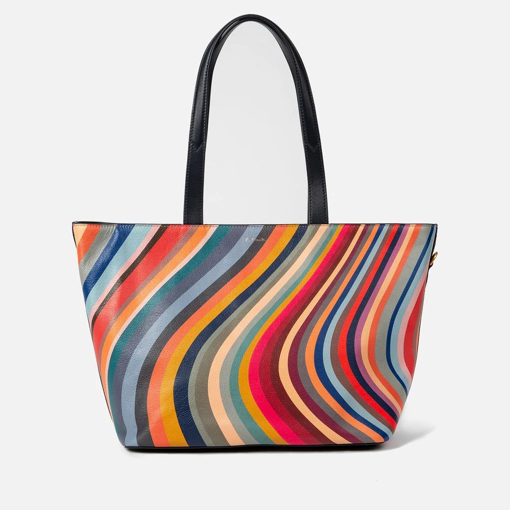 Paul Smith Paul Smith Swirl Striped Leather Tote Bag - Tote Bags - Free ...