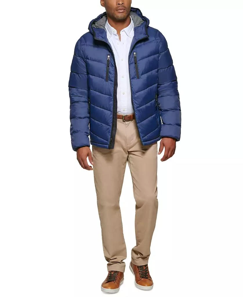 Club Room Men's Chevron Quilted Hooded Puffer Jacket, Created for Macy ...