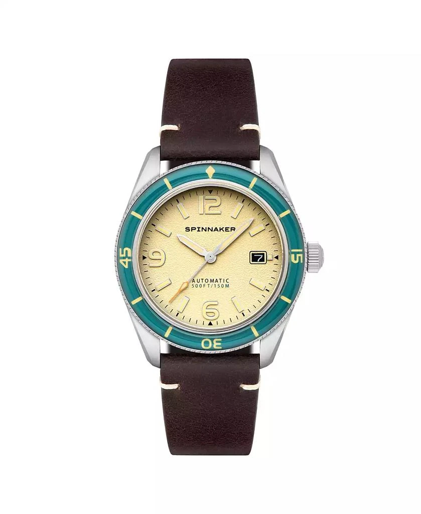 Spinnaker Men's Fleuss Automatic Brown Leather Strap Watch - Men's ...
