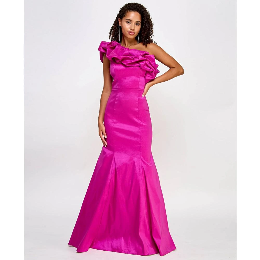 City Studios Juniors' One-Shoulder Taffeta Gown, Created for Macy's ...