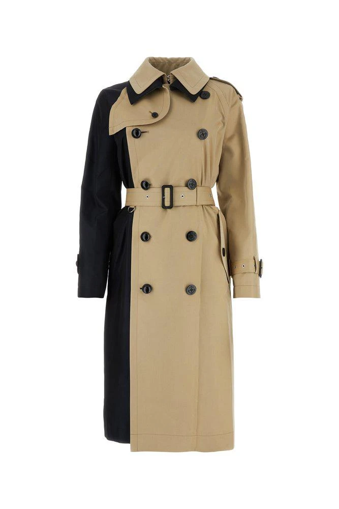 Sacai Sacai Two-Toned Double Breasted Belted Trench Coat - Coats - Free ...