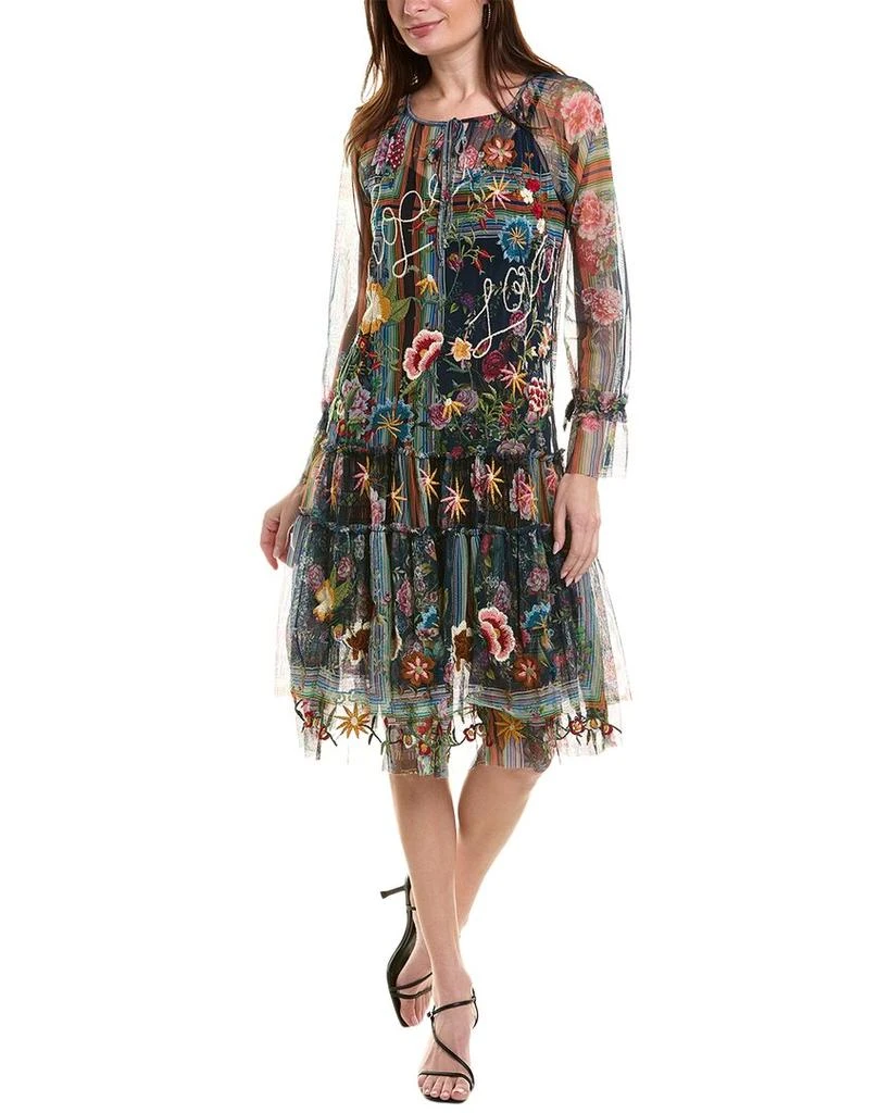 Johnny Was Johnny Was Antonia Mesh Midi Dress - Dresses & Skirts - Free Shipping - BeyondStyle