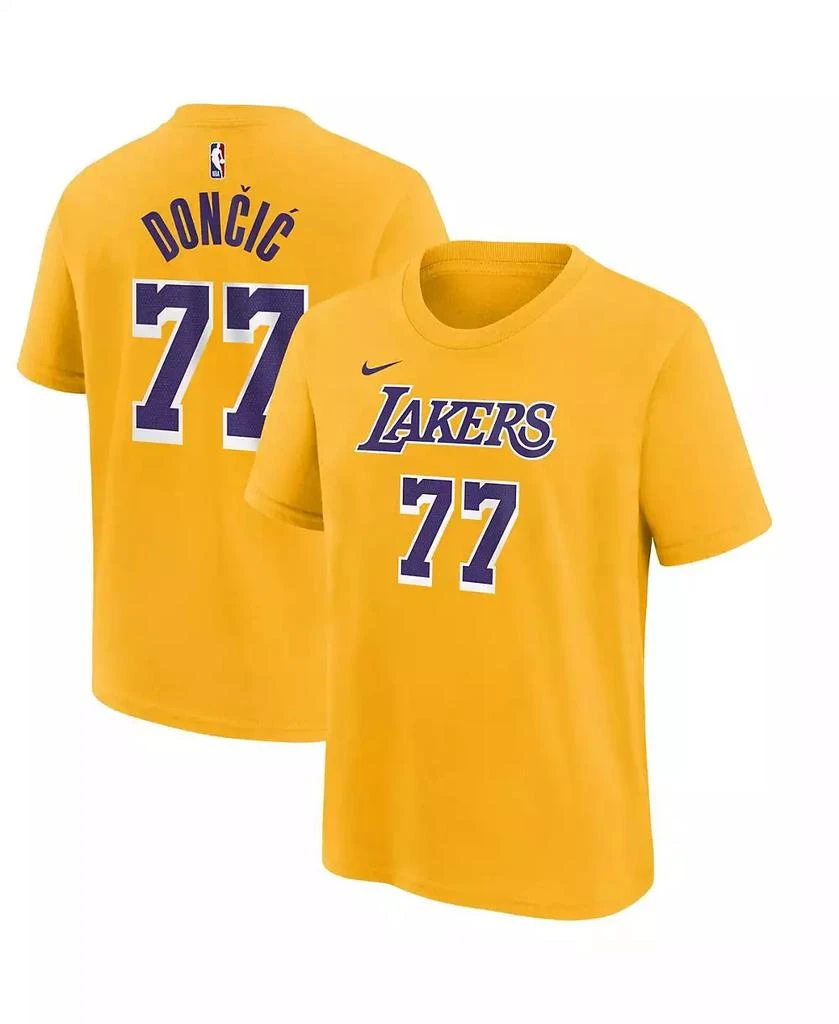 NIKE Men's Luka Doncic Gold Los Angeles Lakers Icon Edition Name Number ...