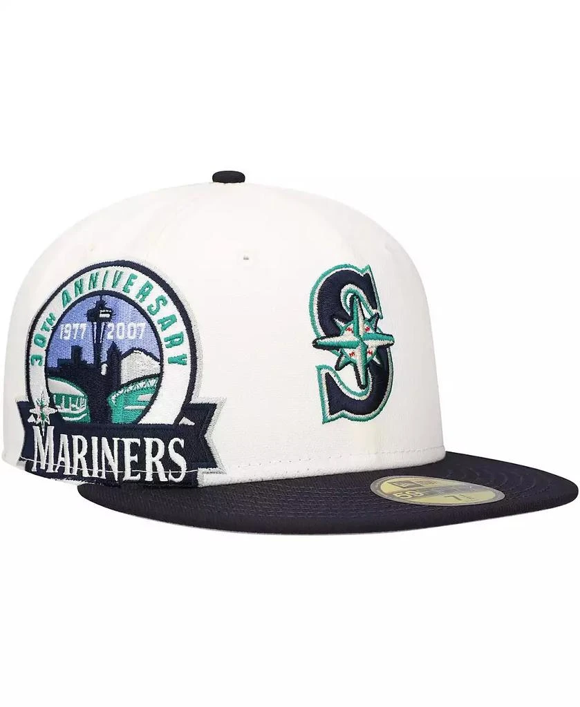 New Era Men's White/Navy Seattle Mariners Major Sidepatch 59FIFTY ...