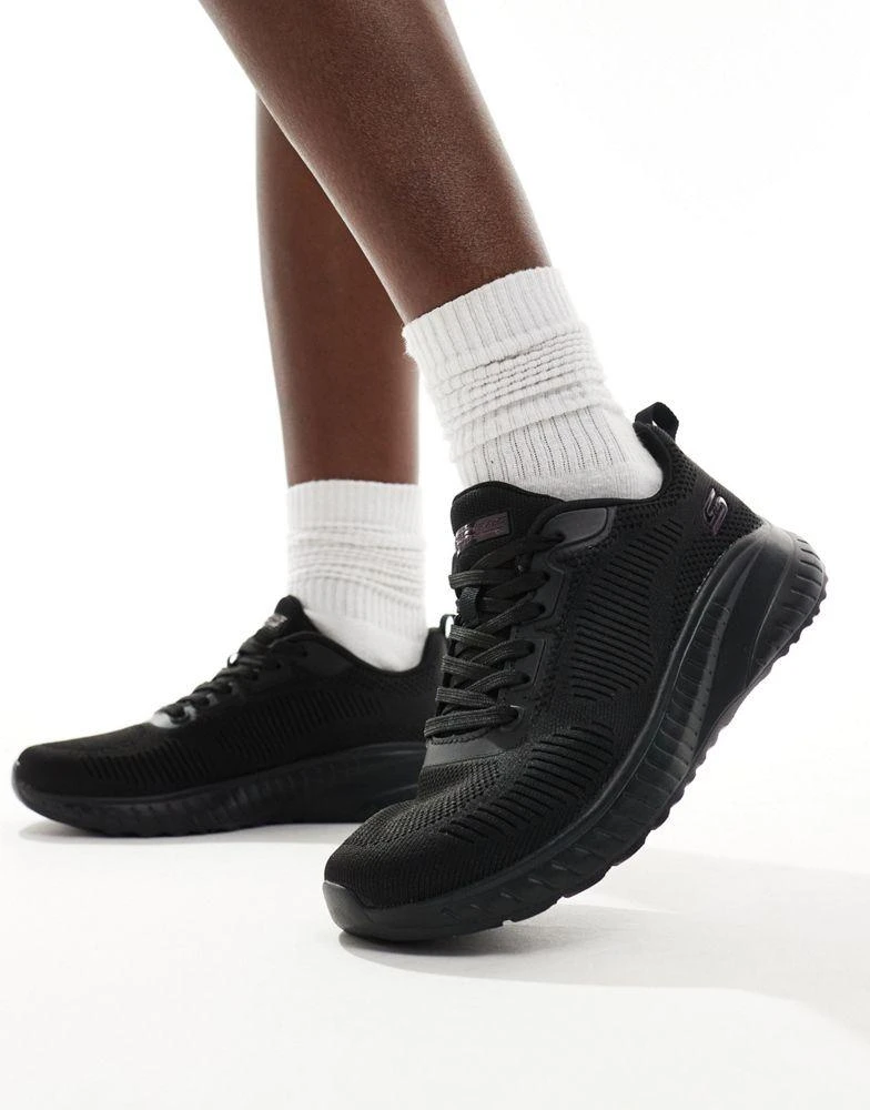 SKECHERS Skechers Bob squad chaos face off trainers in black - Free ...