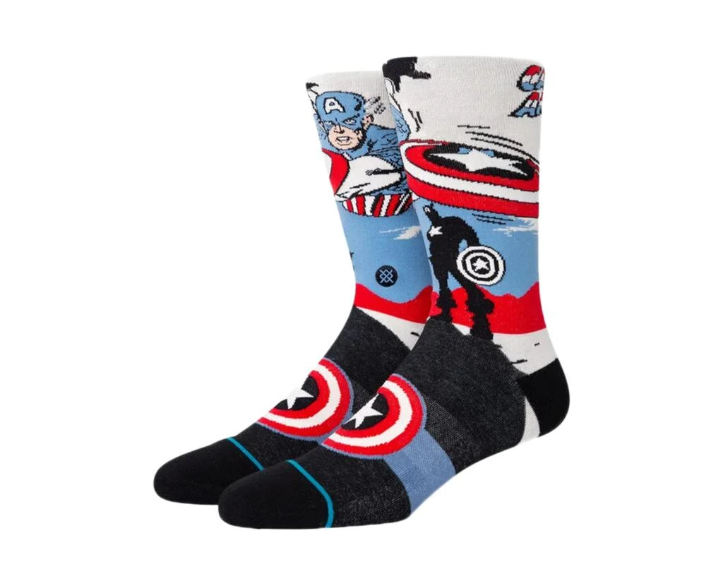 Stance Marvel Captain America Marquee Off White Crew Socks A545A21CMQ-OFW - Socks - Free ...