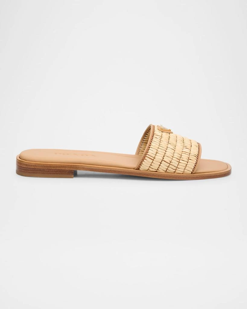 Prada Stuoia Raffia Easy Slide Sandals - Slippers - Free Shipping ...
