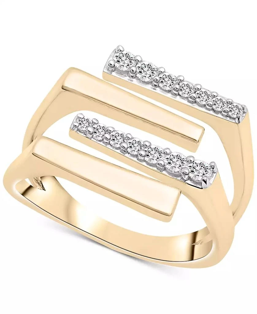 Wrapped Diamond MultiRow Wrap Ring (1/4 ct. t.w.) in 10k Gold, Created ...