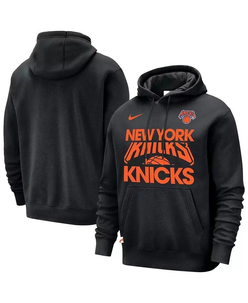 NIKE Men's Black New York Knicks Courtside Club Pullover Hoodie ...