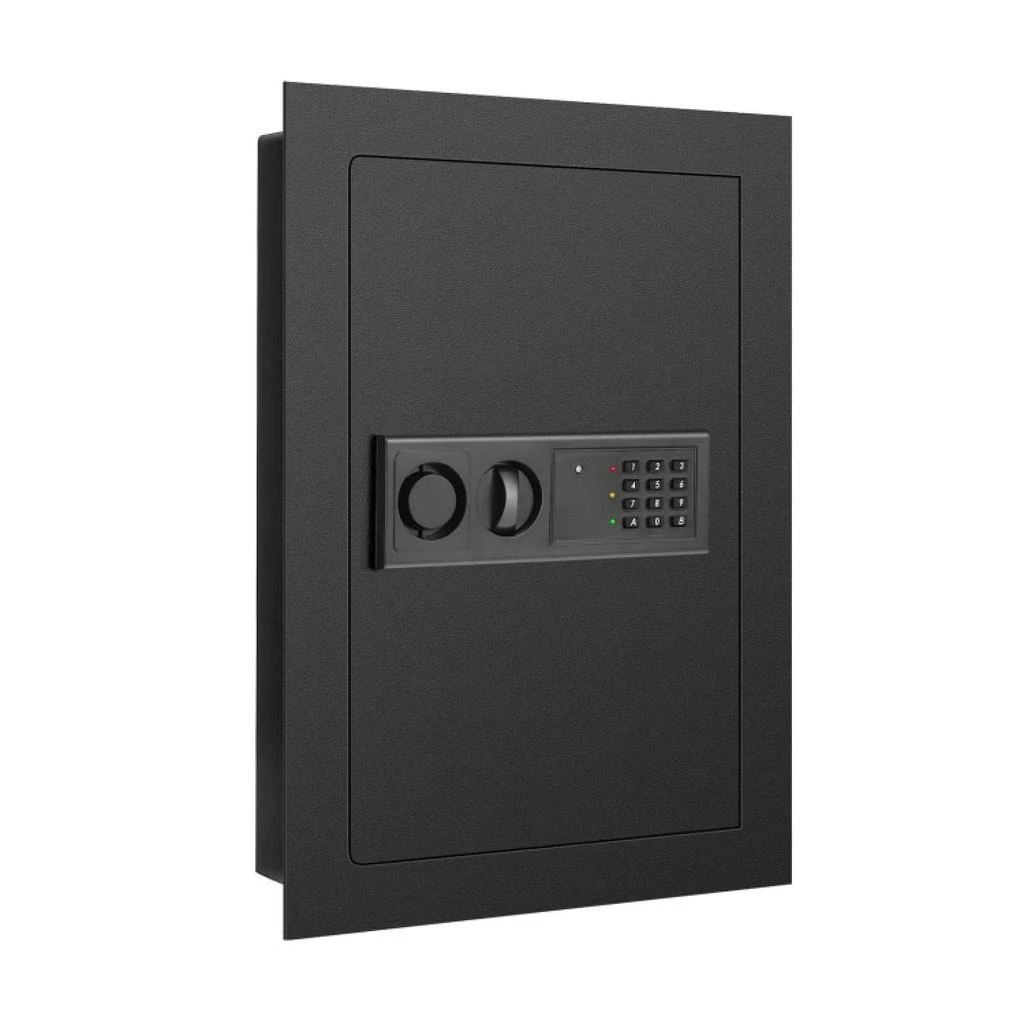Hivvago Digital Flat Recessed Wall Safe Security Lock Cash Box-Black ...