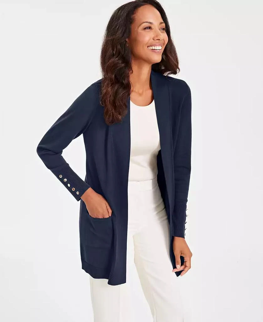 JM Collection Women's Button-Sleeve Flyaway Cardigan, Exclusively at ...