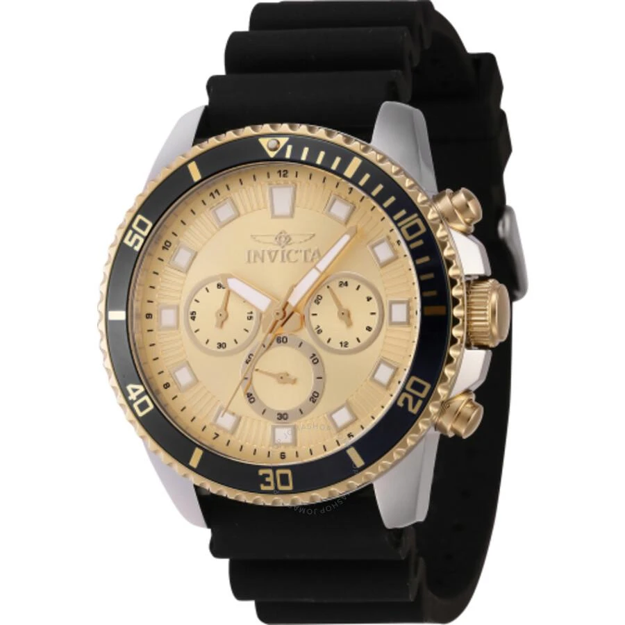 Invicta Pro Diver Chronograph GMT Quartz Gold Dial Men's Watch 46128 ...