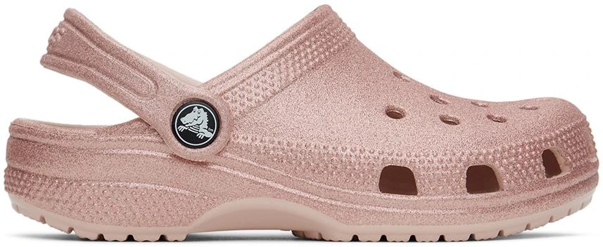 Crocs Baby Pink Classic Glitter Clogs - BeyondStyle