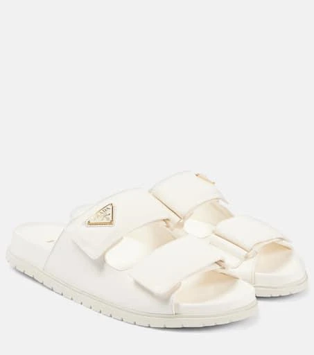 Prada Logo leather sandals - Sandals - Free Shipping - BeyondStyle