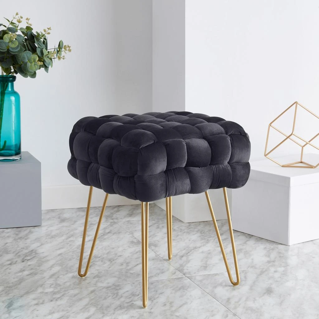 Posh Habitat Mirage Velvet Ottoman - Free Shipping - BeyondStyle