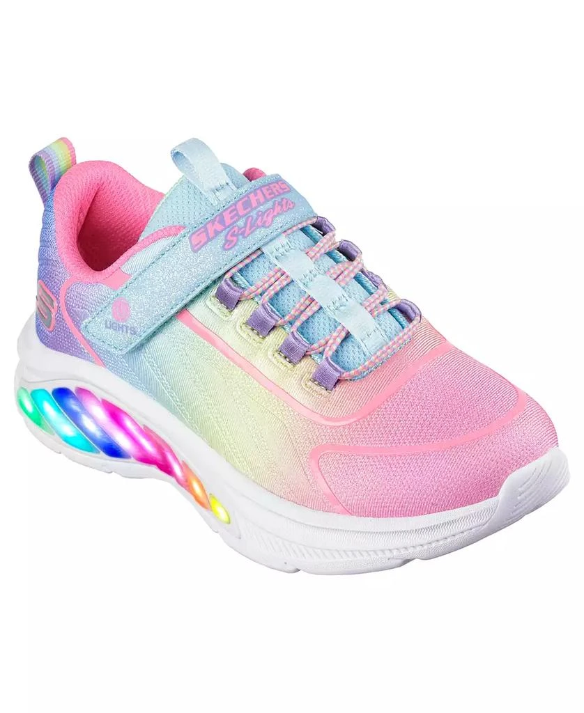 Skechers Little Girls Rainbow Cruisers Light-Up Fastening Strap Casual ...