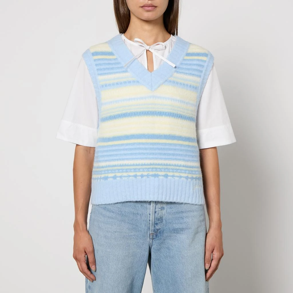Ganni Striped Intarsia-Knit Vest - Jeans - BeyondStyle