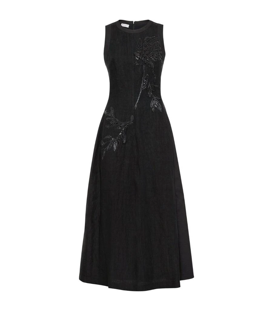 Brunello Cucinelli Embellished Floral Midi Dress - Dresses & Skirts ...