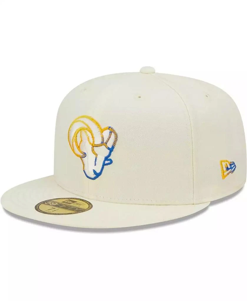 New Era Men's Cream Los Angeles Rams Chrome Color Dim 59FIFTY Fitted ...