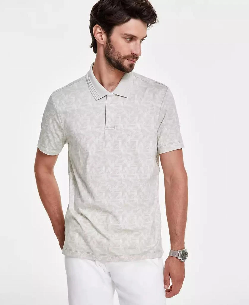 Alfani Men's Distressed Geometric Pattern Polo Shirt, Created for Macy ...