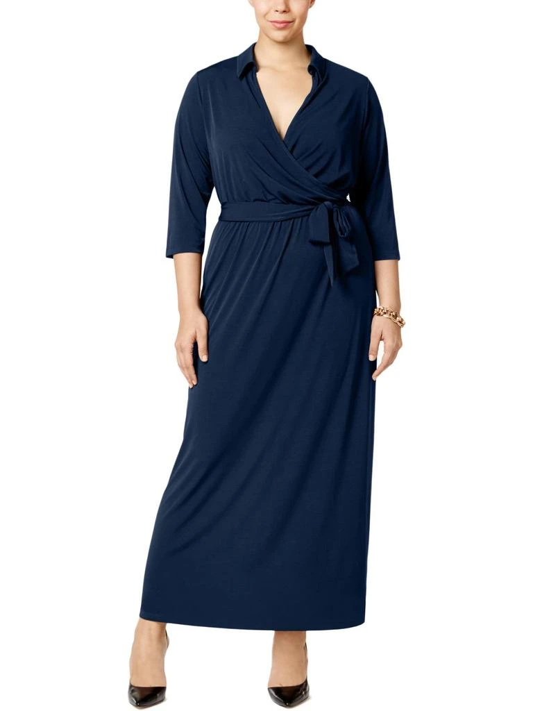 NY Collection Plus Womens Faux-Wrap A-Line Maxi Dress - Dresses ...