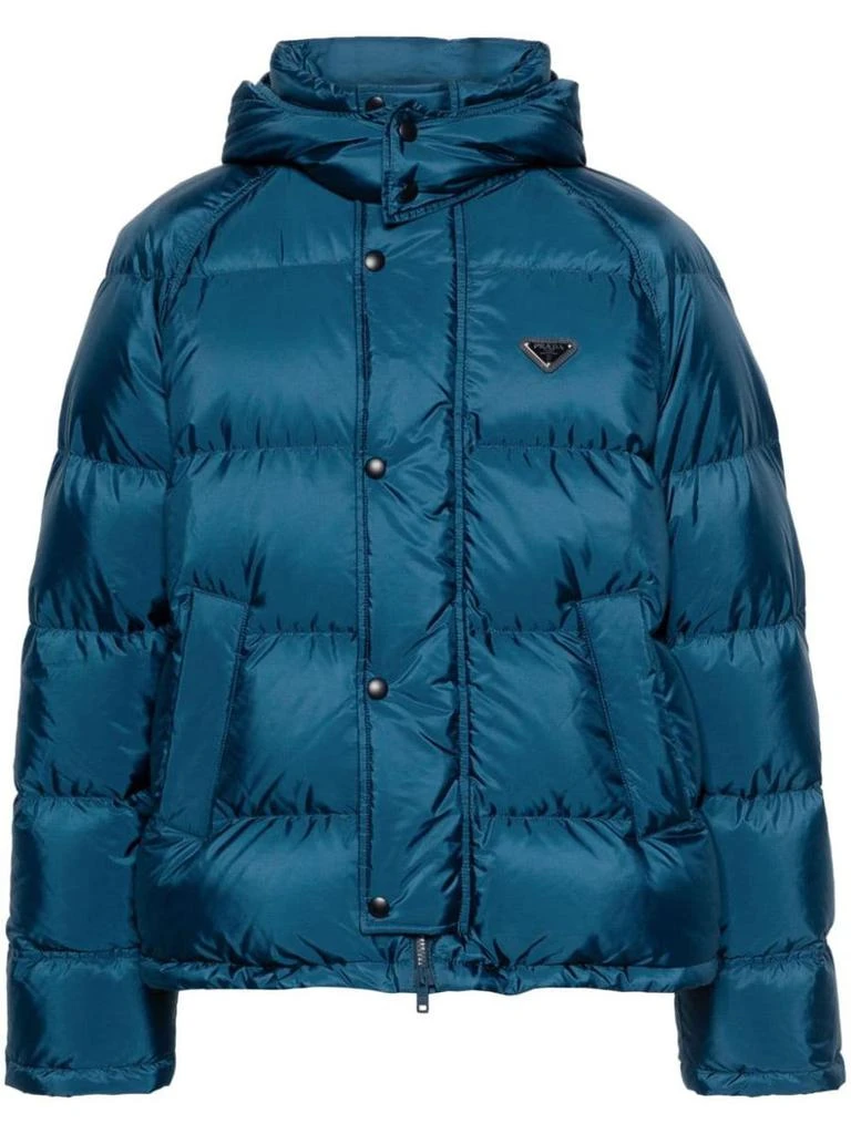 Shop Prada Triangle-Logo Puffer Jacket on Sale at BeyondStyle – Get 35% ...