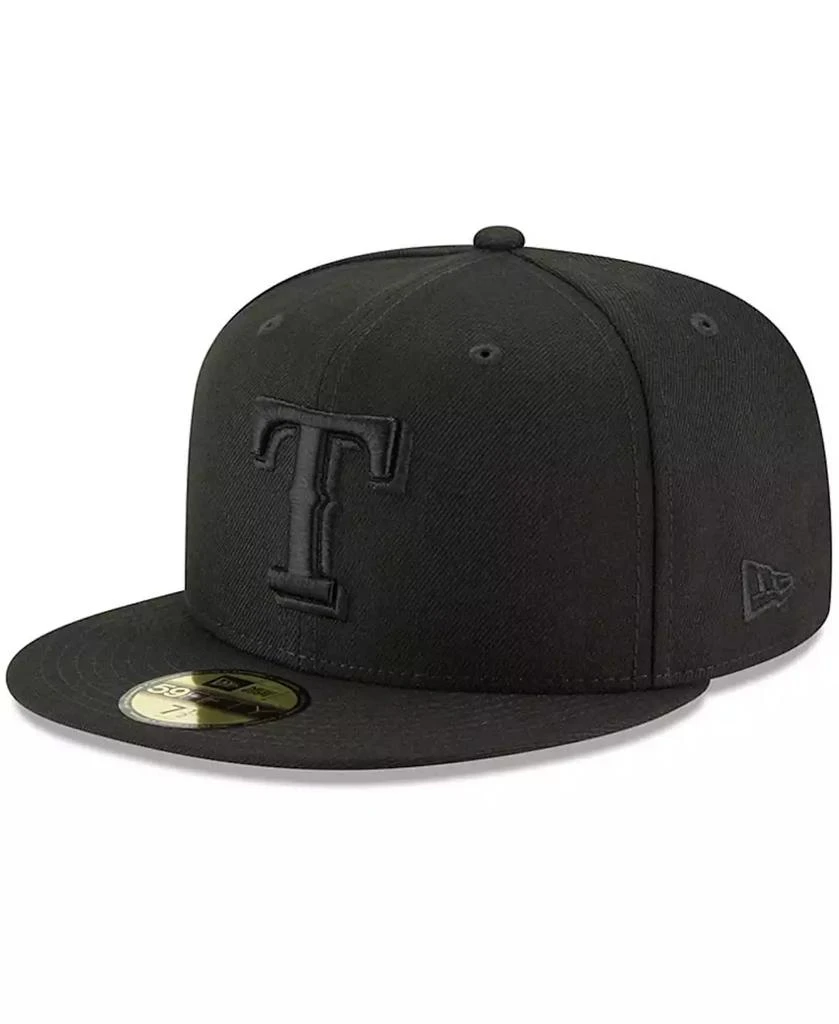 New Era Men's Black Texas Rangers Primary Logo Basic 59FIFTY Fitted Hat ...