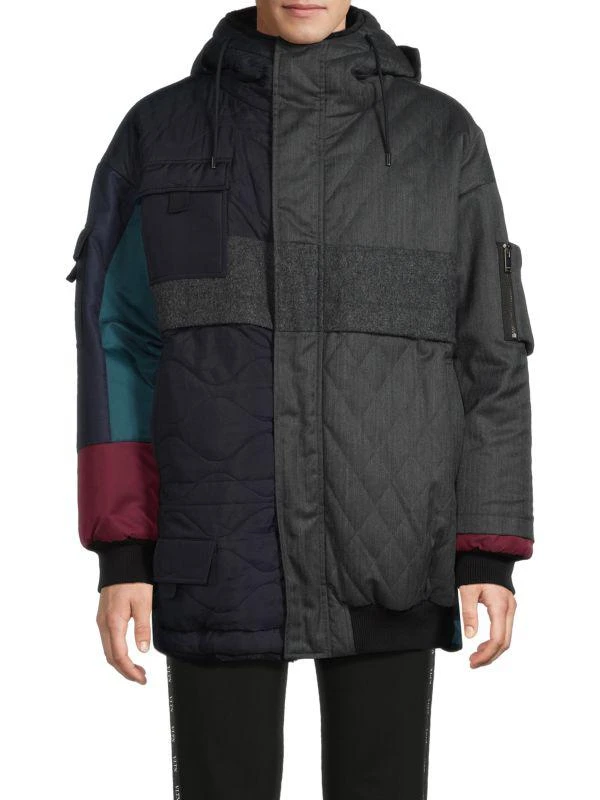 Colorblock Hooded Mixed Media Jacket – On Sale Now with Up to 89% Off ...