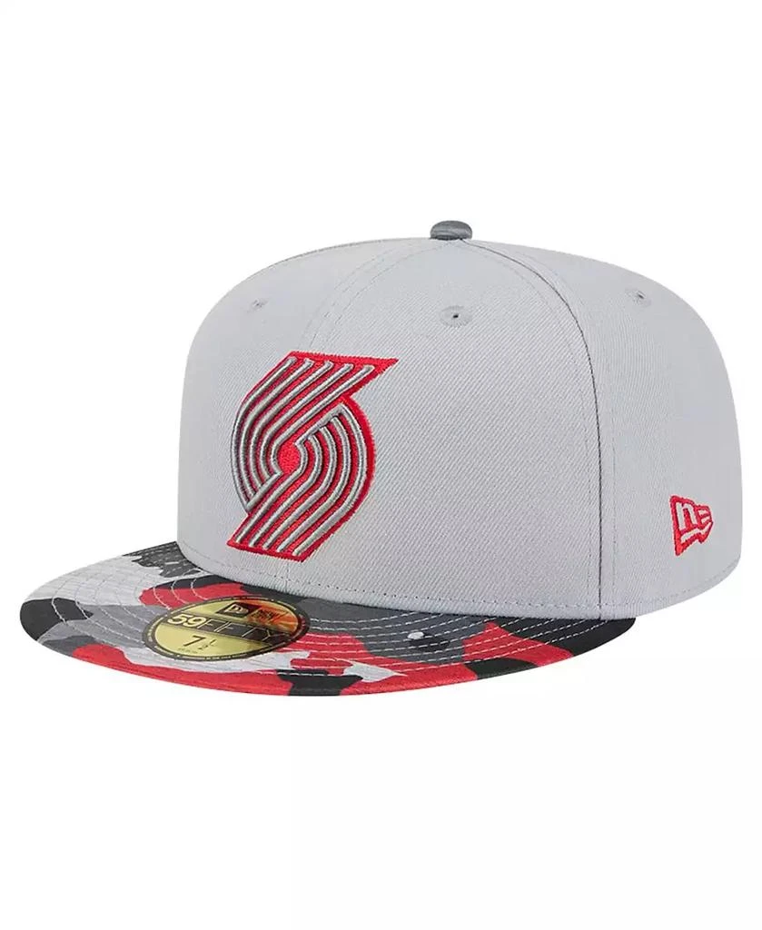New Era Men's Gray Portland Trail Blazers Active Color Camo Visor ...