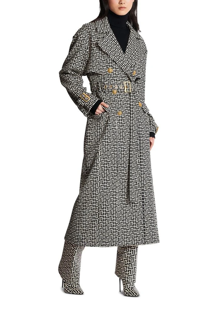 Balmain Monogrammed trench coat - Coats - Free Shipping - BeyondStyle