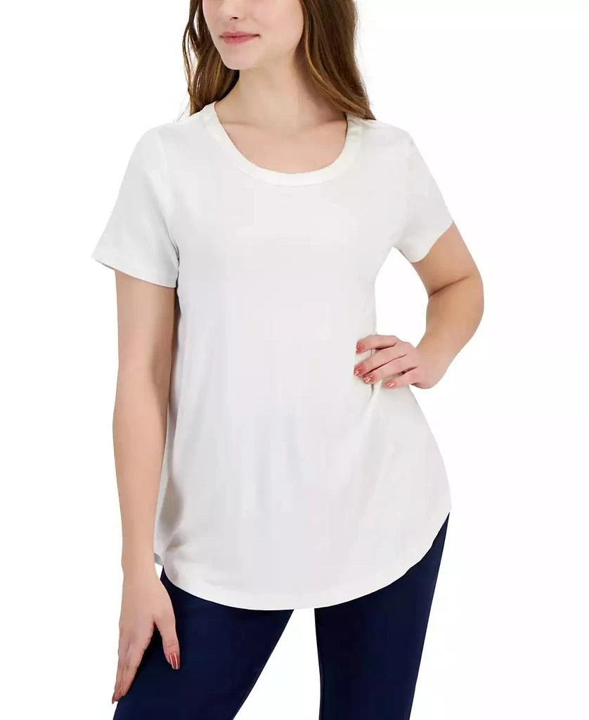 JM Collection Petite Satin Trim Rayon Span Top, Created for Macy's ...