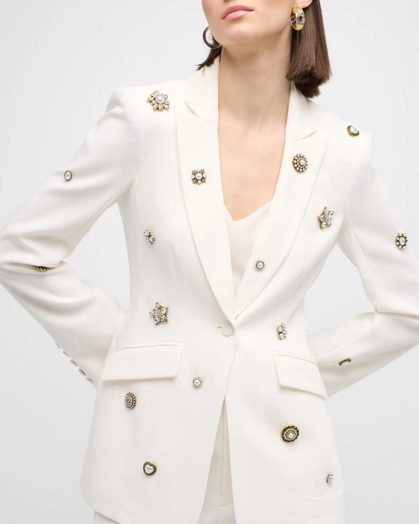 Shop Cheyenne Golden Charm Embroidered Crepe Blazer on Sale at ...