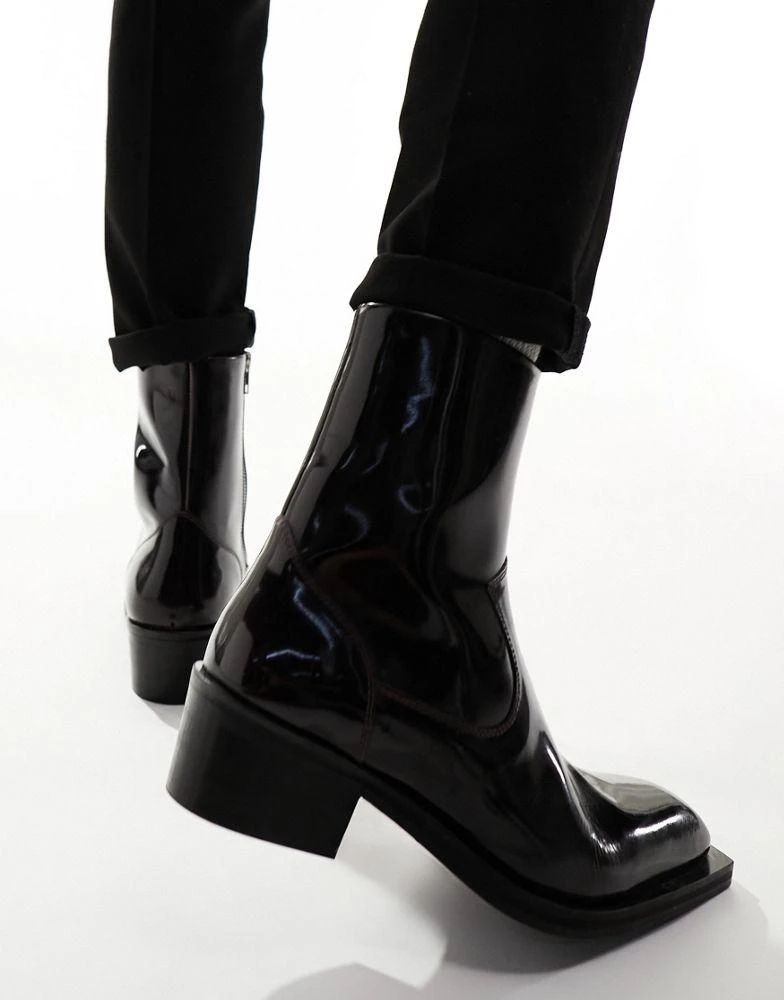 ASOS ASOS DESIGN chelsea boot in high shine burgundy - Boots