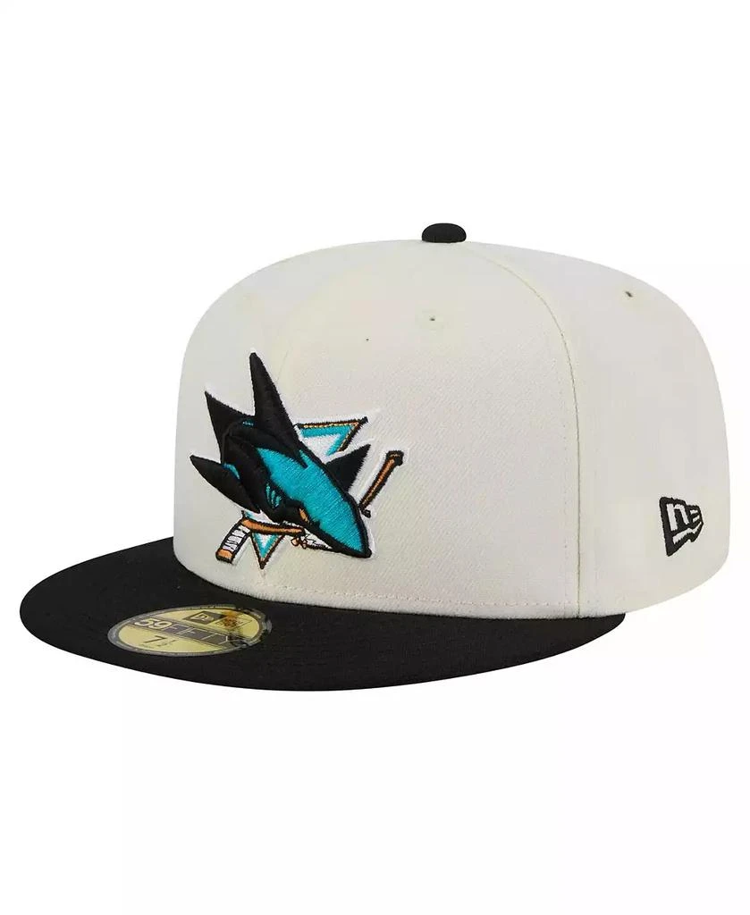 New Era Men's White San Jose Sharks Chrome Two-Toned 59FIFTY Fitted Hat - Hats - BeyondStyle