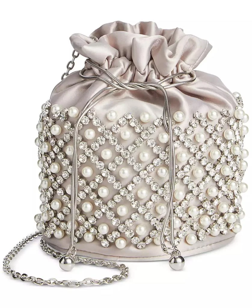 I.N.C. International Concepts Drawstring Embellished Pearl Bucket Bag, Created for Macy's ...