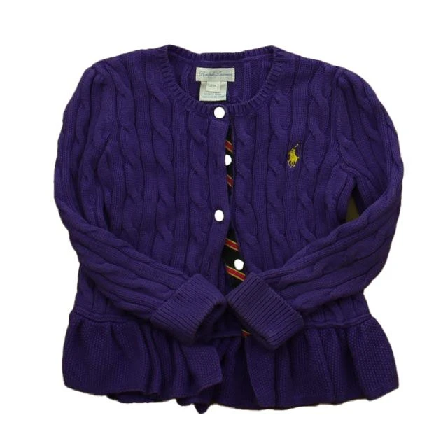 Ralph Lauren Girls Purple Cardigan - Kid's Clothing - Free Shipping ...