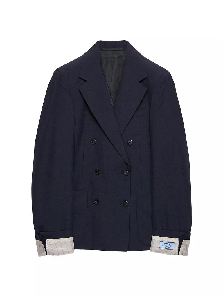 Prada Double-Breasted Kid Mohair Jacket - Suits - Free Shipping ...