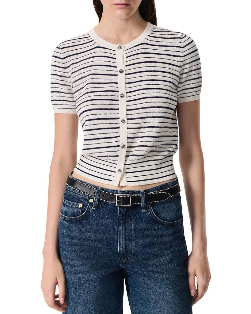 Rag & Bone Dina Stripe Short Sleeve Cardigan - Women's Cardigans - Free Shipping - BeyondStyle