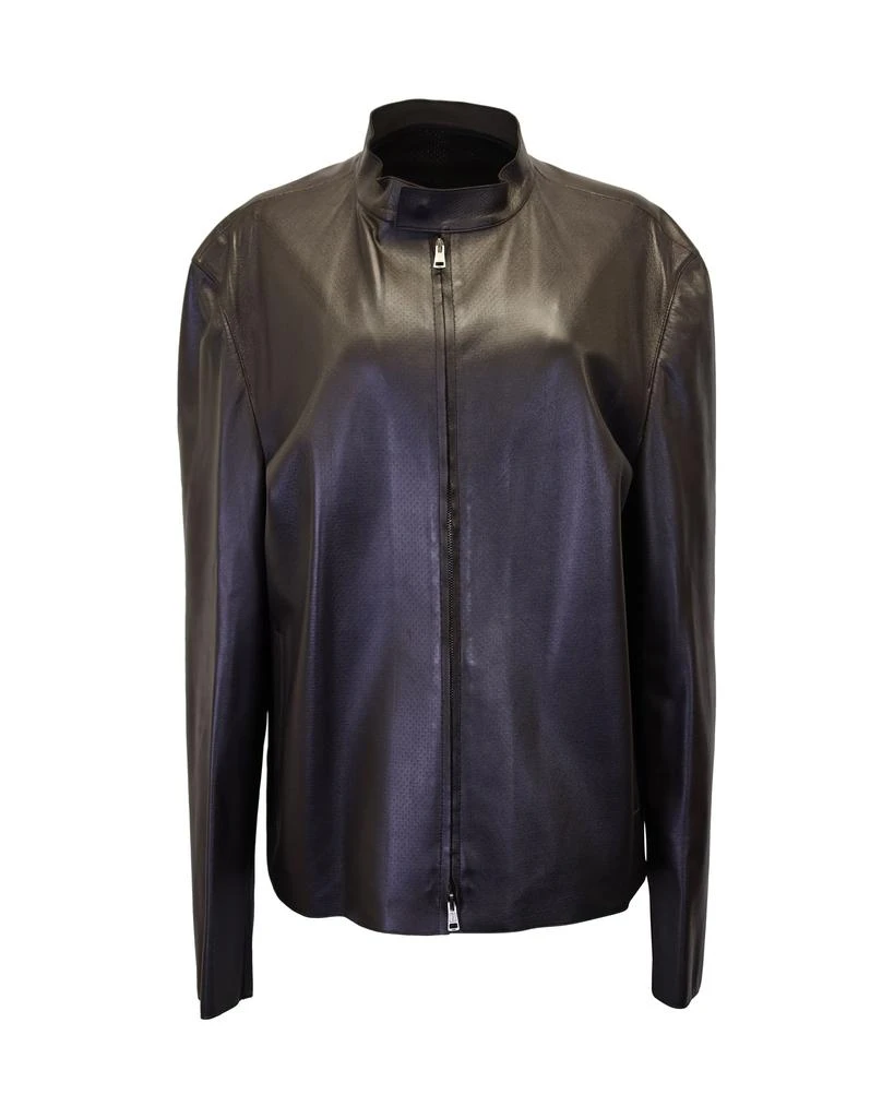 Neil Barrett High Neck Jacket in Brown Leather - Jackets - Free ...