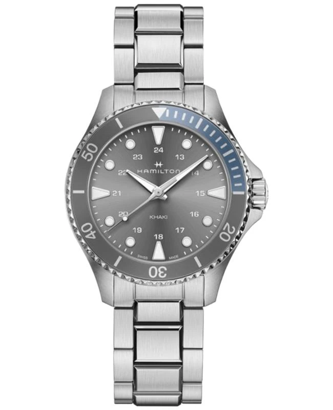 Hamilton Khaki Navy Scuba Quartz Grey Dial Steel Women's Watch ...