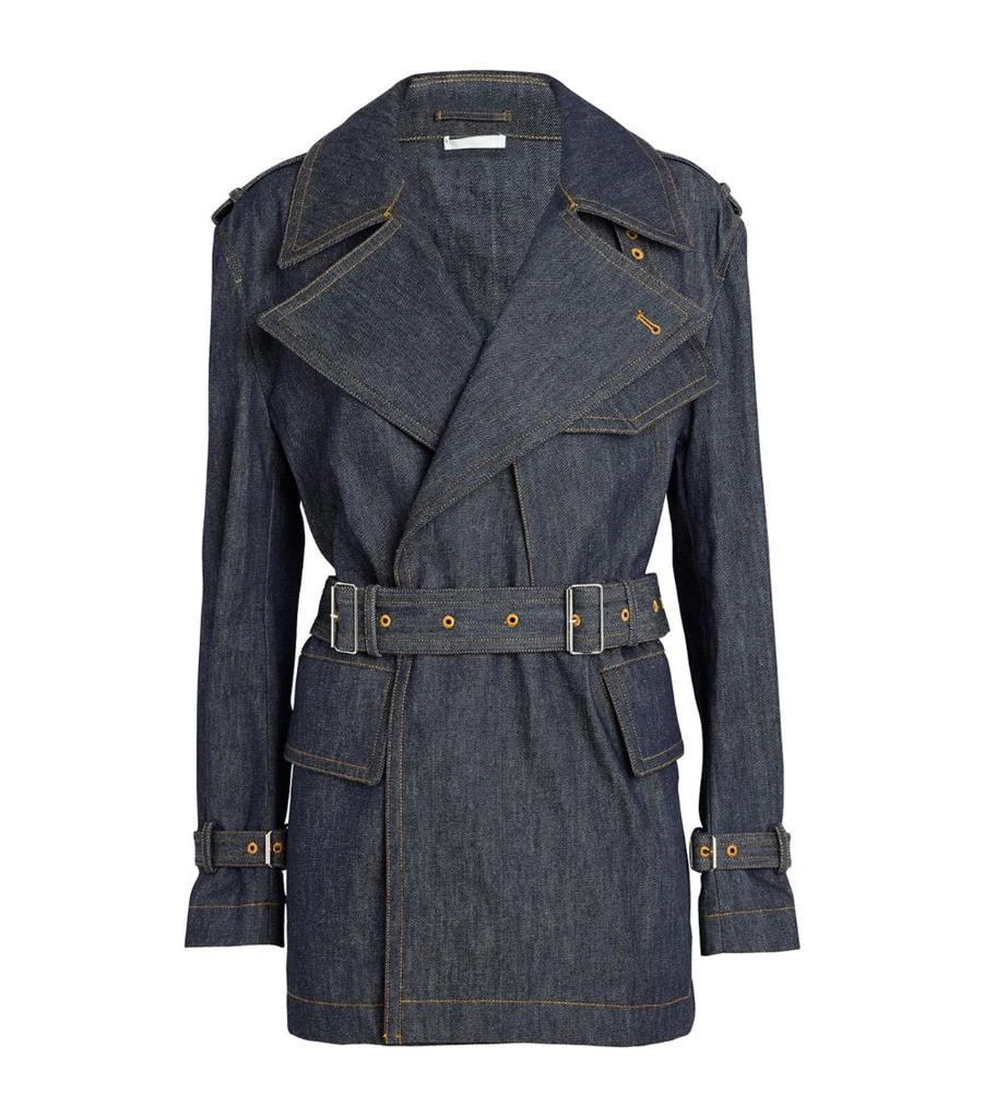 Helmut Lang Denim Trench Coat - Coats - BeyondStyle